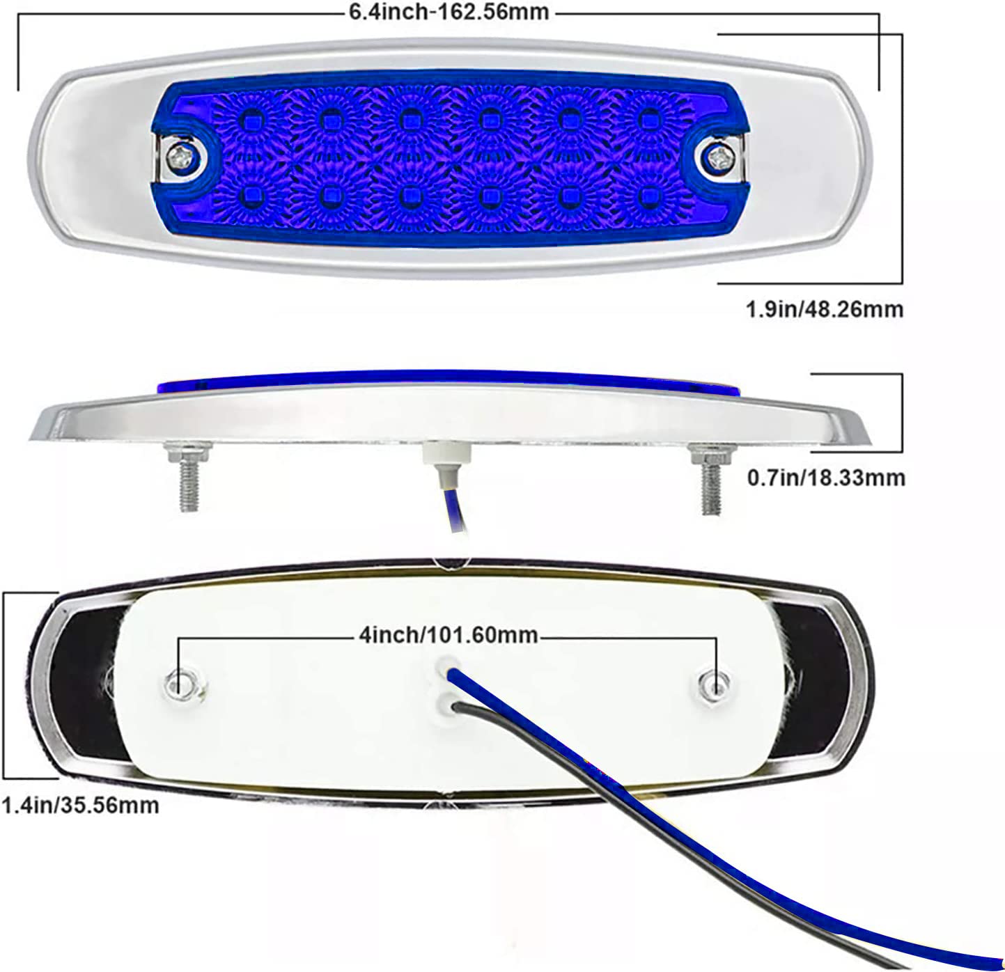 EDMIONG 12LED Marine Boat Light,12V IP68 Waterproof Boat Interior Light Night Fishing Light Boat Deck Lights Courtesy Lights, Yacht Lights For Pontoon Boat(White(10PCS))
