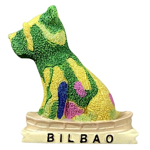 Puppy Sculpture Guggenheim Museum Bilbao Spain Refrigerator Magnet Travel Souvenir Fridge Decoration 3D Magnetic Sticker Craft Collection
