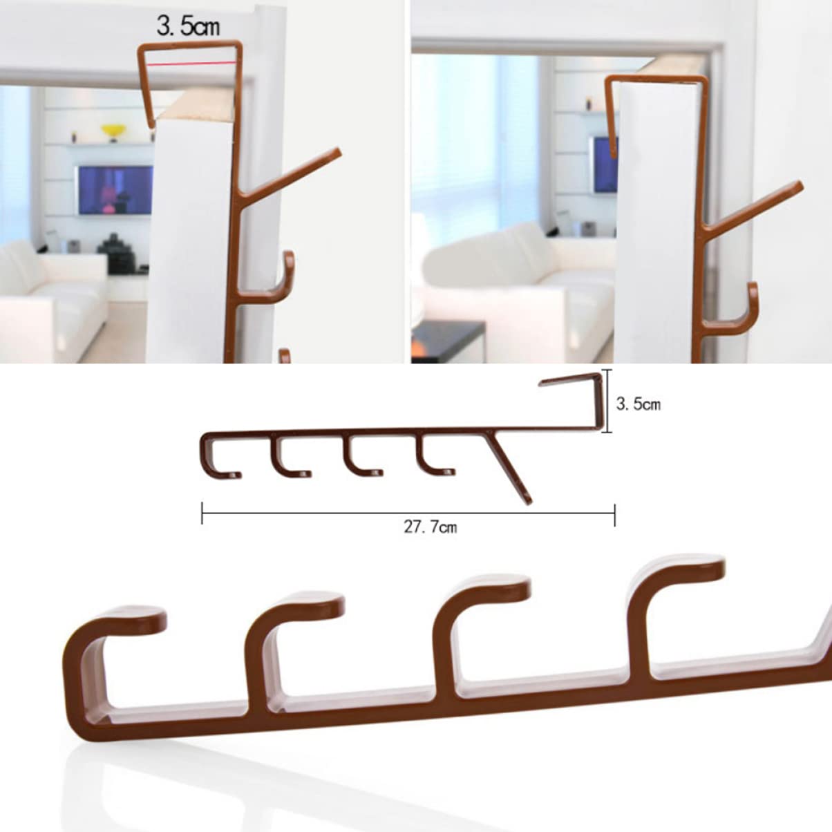 CRAFTHROU 3pcs 5 Hook Wall Hat Hanging Hooks Wall Mounted Hooks Entryway Hat Hanger Door Coat Hook Bathroom Towel Hook Wall Clothes Rack Over Door Coat Rack Multi Hanger Wall-Mounted Robe