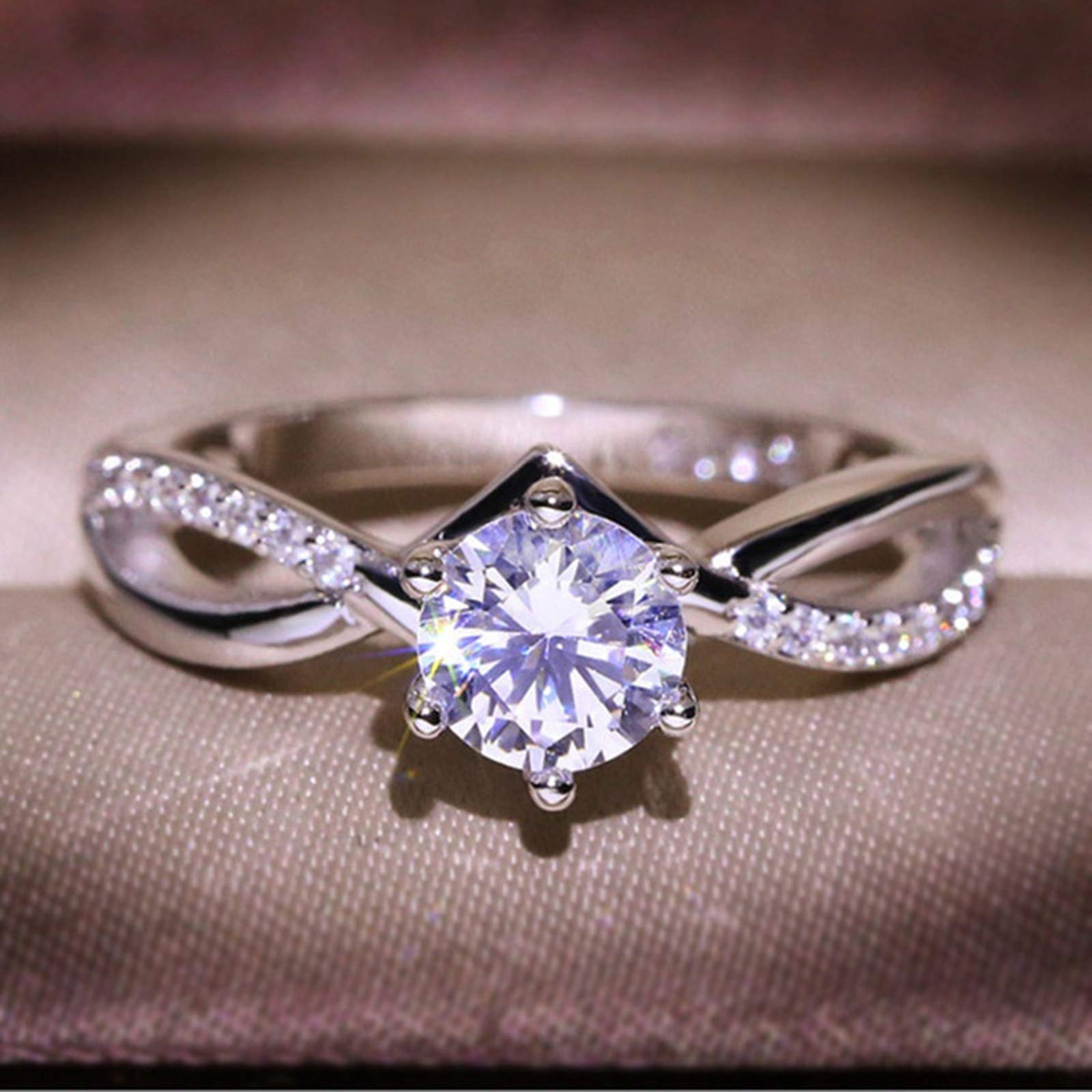 Fashion Diamond Ring for Women Romantic Wedding Band Jewelry