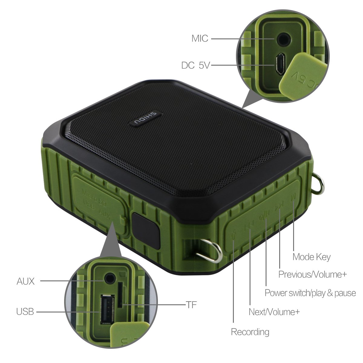 Voice Amplifier for Teachers, Portable Speaker with Wired Microphone, Personal PA System and Megaphone, 18W, 4400mAh, Feature Bluetooth, Record, Waterproof, for Teaching, Speech Tour Guide M800