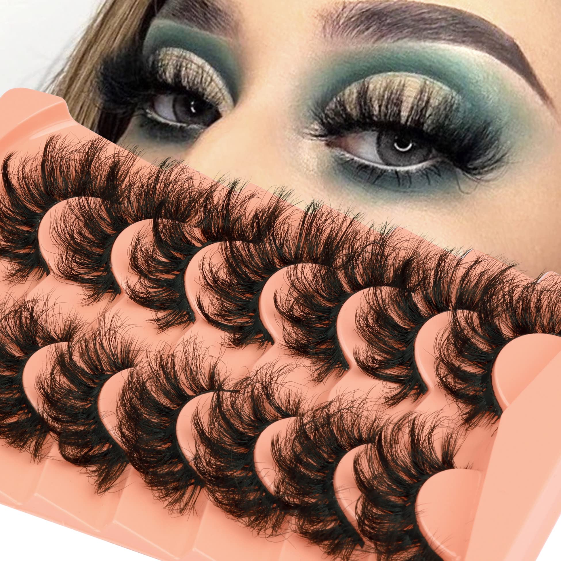 Mink Lashes Fluffy Dramatic False Eyelashes Wispy Strip Lash Thick Volume Long Eyelashes 22MM Fake Eye Lashes by Winifred