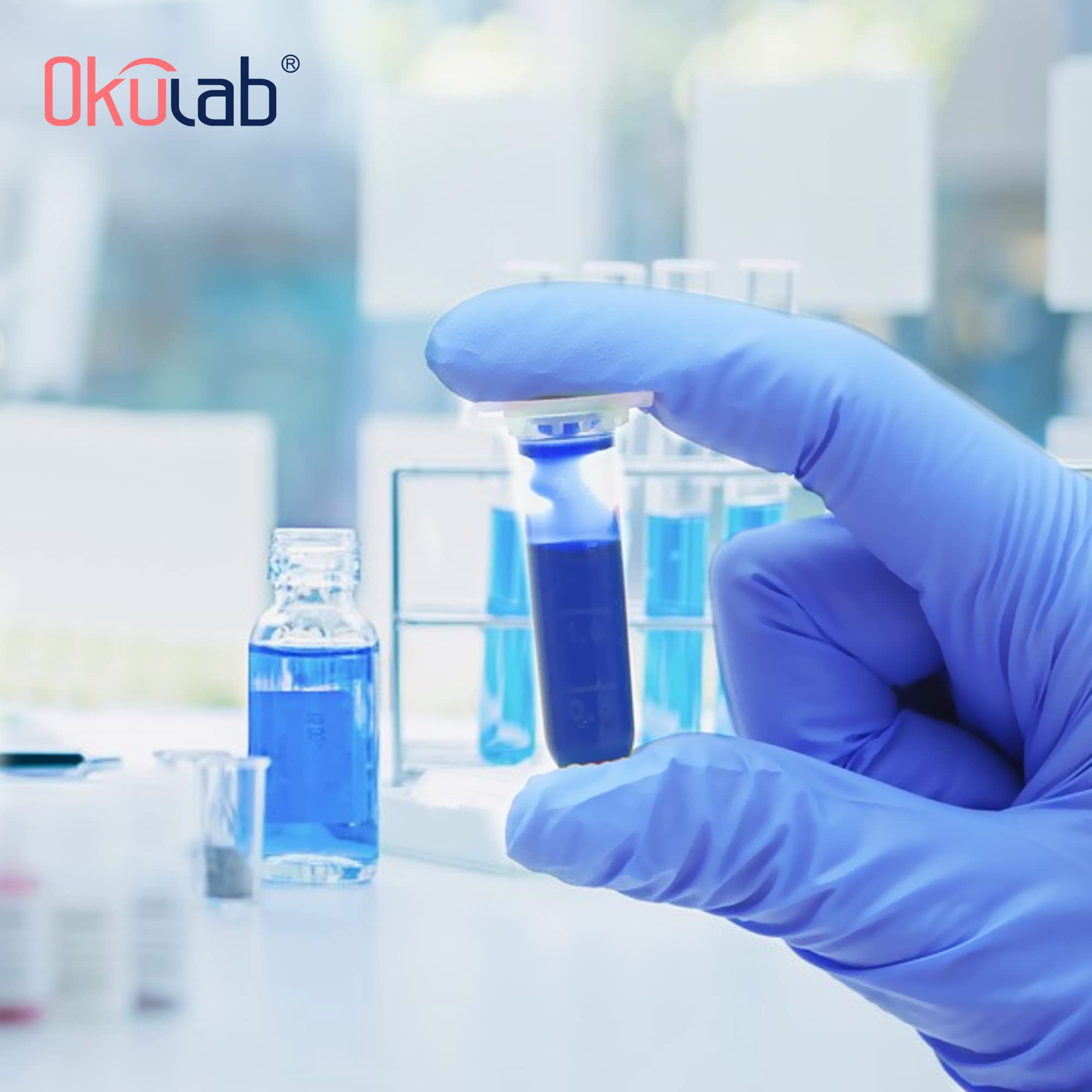 Okulab 50ml Centrifuge Tubes, 25 Pack Conical Gamma Sterile Tubes with Leak-Proof Screw Caps, Printed Graduation with White Writing Area, 30x115mm, CT50A25