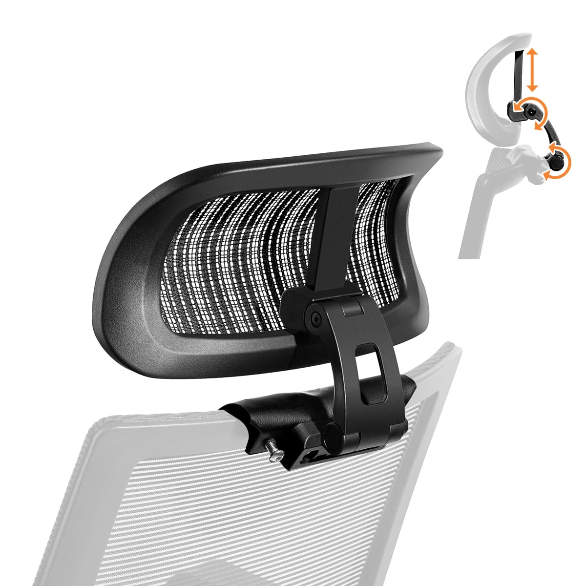 The Office Chair headrest Attachment, can Adjust Height, inclination, and Distance Between. The mesh headrest is Suitable for Ergonomic Office Chairs,Please Confirm The Size Before Purchase