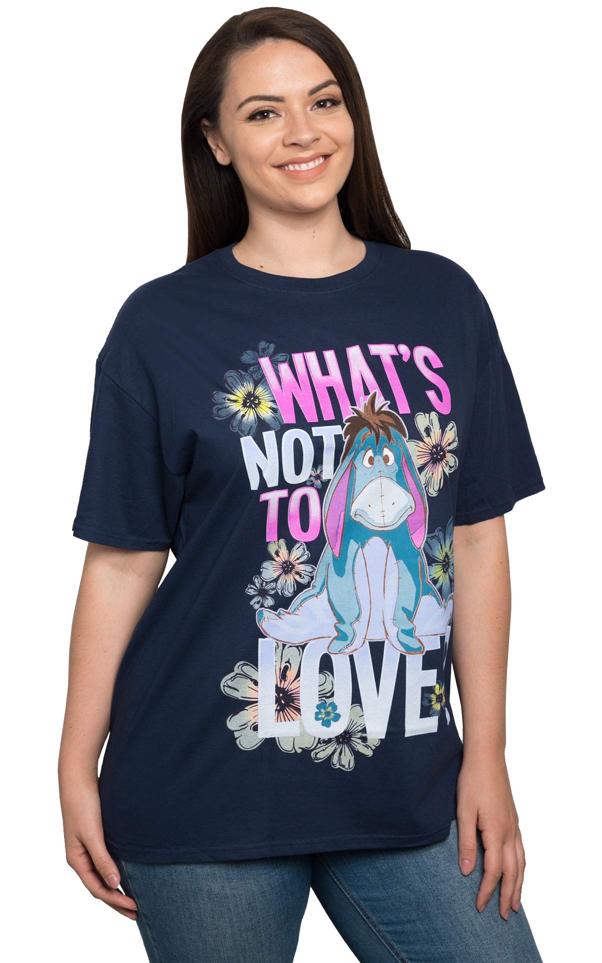 Disney Womens Plus Size T-Shirt Eeyore What's Not to Love Print (Navy Blue, 2X)