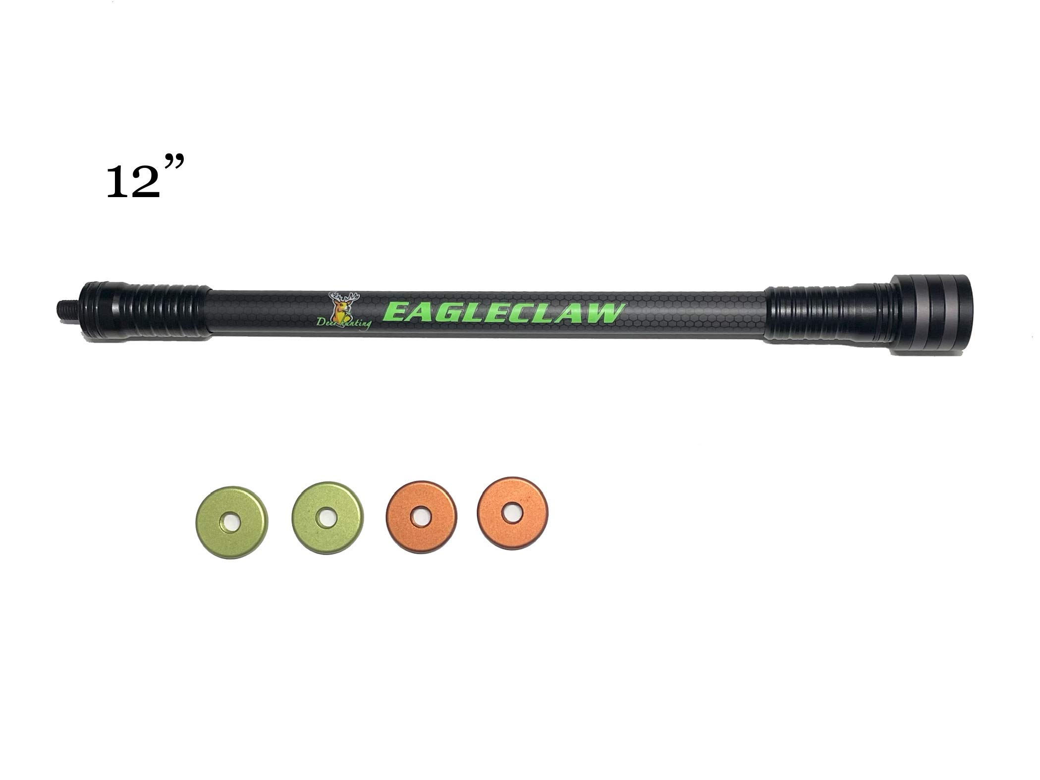 DH Eagleclaw Bow Stabilizer for Hunting and 3D Range Shooting, High Modulus Carbon, Light Weighted (w/Quick Disconnect Mounting kit 12+10in)