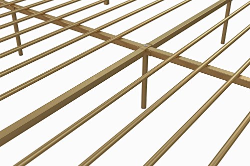 DHP Stella Bed with Metal Frame, Gold, Queen