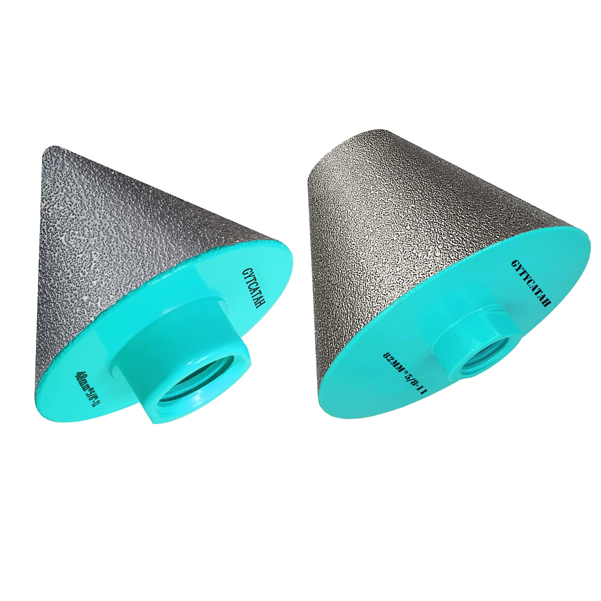 GYTYCATAH Diamond Beveling Chamfer Bits, Diamond Countersink Drill Bits for Existing Holes Enlarging Shaping Trimming in Tile Marble Granite Ceramic 48mm Dia, 82mm Dia, 5/8"-11 Threads (Blue)
