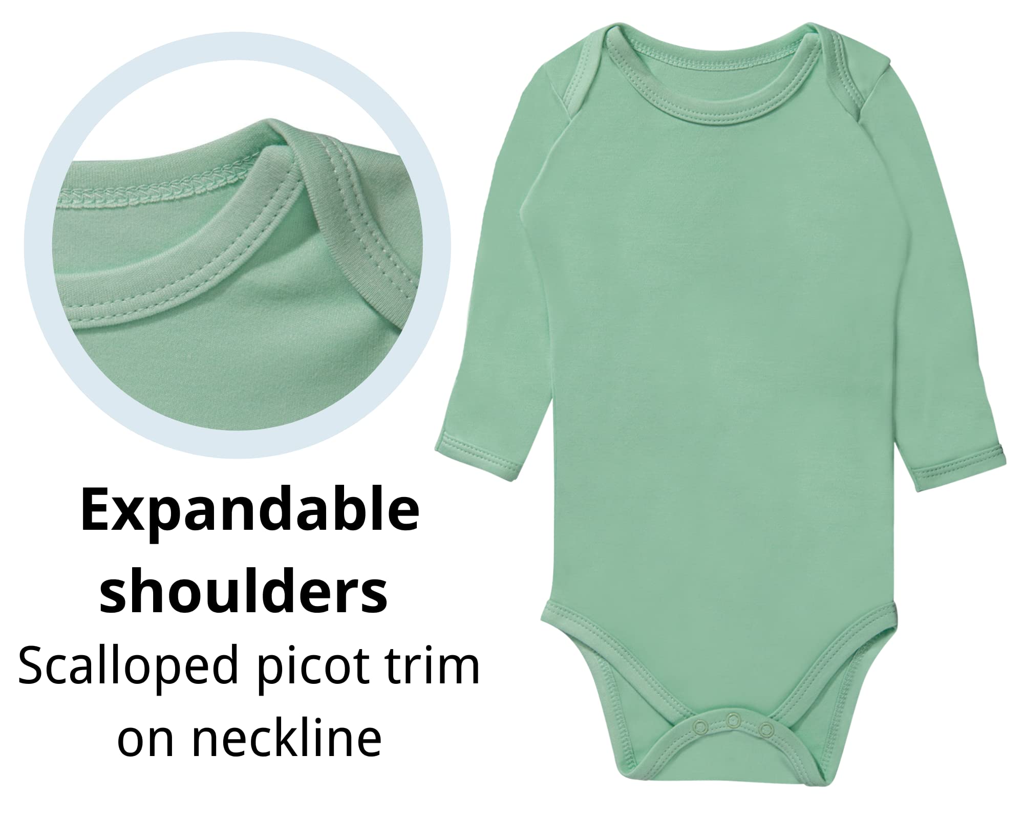 GUISBY White Bodysuits for Baby, Soft Rayon Made From Bamboo Long Sleeve with Snap Bodysuits 18-24 Months