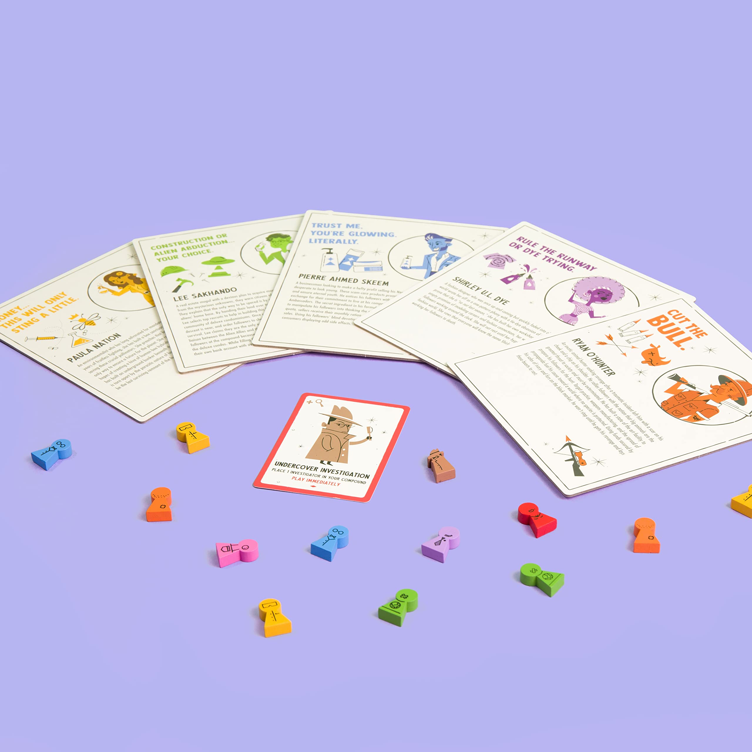 Cultivate Board Game | Award-Winning | Satirical Cult Leaders | Casual Board Game | Take-That | Ages 14+ | for 2-5 Players | 20-50 Min Playtime | Made by Pops & Bejou Games