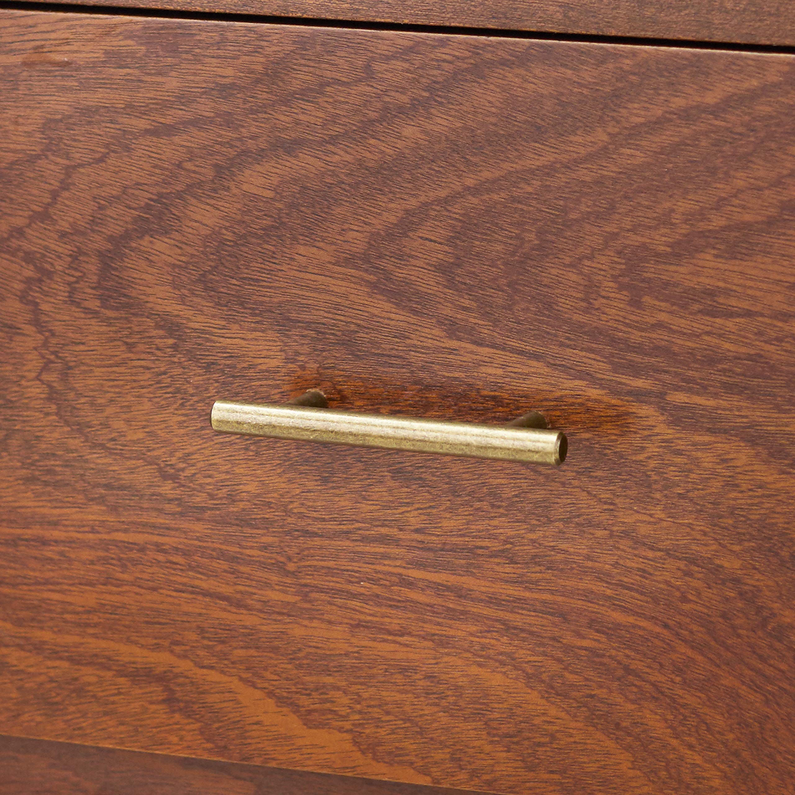 Target Marketing Systems Margo Home Office, Study Room, Vanity or Bedroom, Computer Elevated Table Top and 2 Spacious Drawers, Mid-Century Style Desk with Storage, 50β x 24β, Walnut