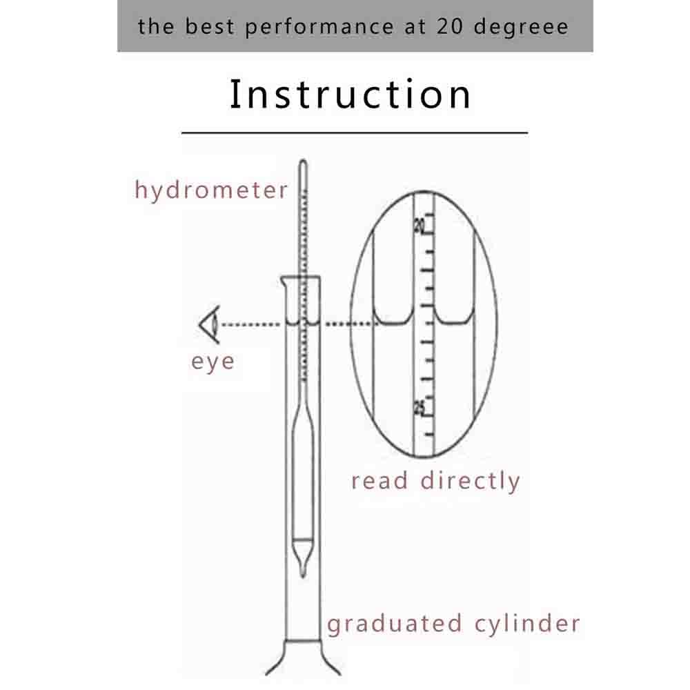 Test Jars Alcohol Hydrometer Home Brewing Wine Saccharometer Cider Alcohol Testing High Quality Sugar Content Testing 0.9-1.0 and 1.0-1.1