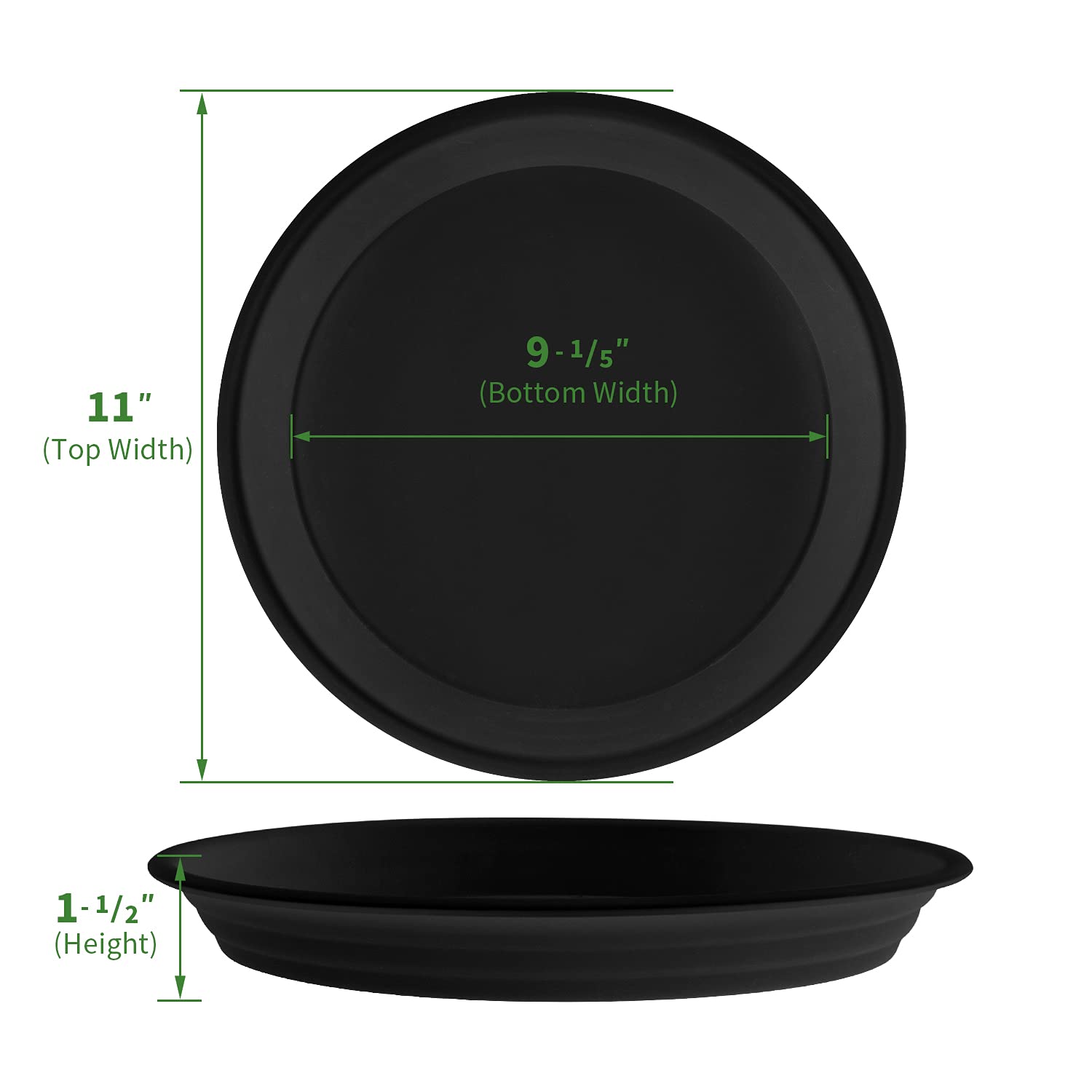 JOYSEUS Plant Saucer - 12 inch - 4 Pack Durable Plastic Plant Tray for Plant Pots, Thick Plant Saucer for Outdoor & Indoor Plants