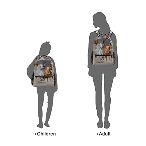 MFTJYO Horse Backpacks for Girls Boys School Backpack Horses Kids School Bags 3D Animal Print Lightweight Student Elementary 3rd 4th 5th Grade Shoulder Bag