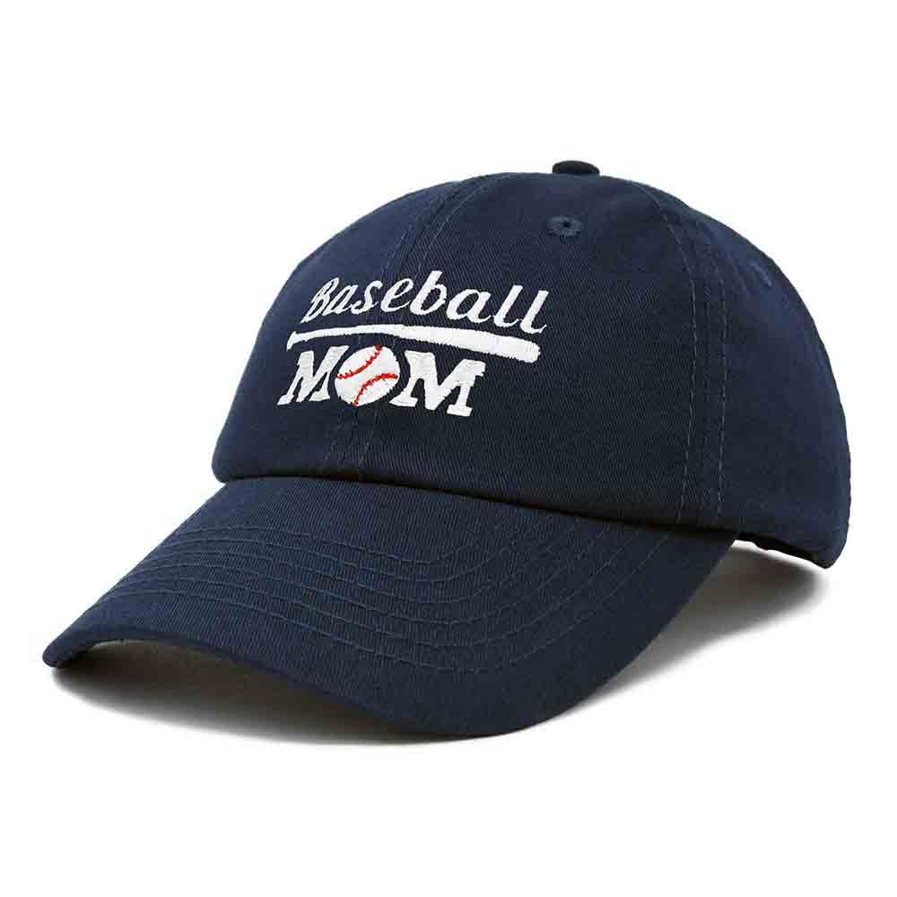 DALIX Baseball Mom Embroidered Dad Cap Cotton Hat Women in Navy Blue