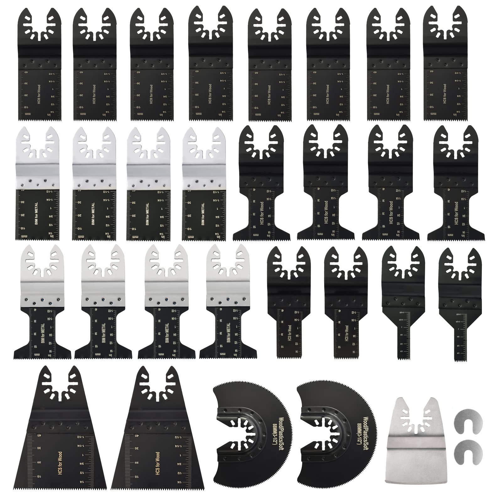 Ettonsun 31PCS Universal Metal Wood Oscillating Multitool Quick Release Saw Blades Fit Fein Multimaster Porter Cable Black & Decker Bosch Craftsman Ridgid Ryobi Makita Milwaukee Rockwell