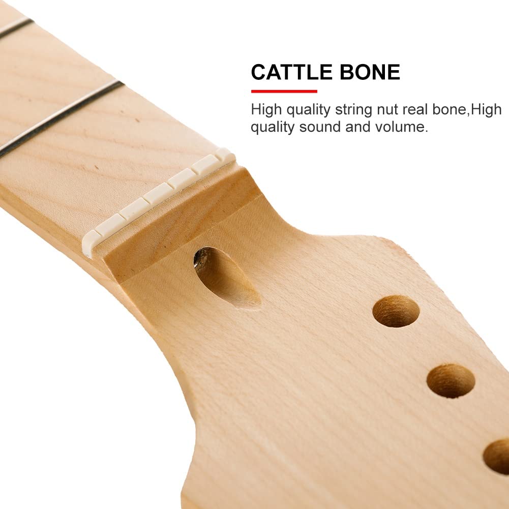 Guitar Neck 22 Fret ST Style Maple Fretboard Guitar Neck Guitar DIY Parts Replacement