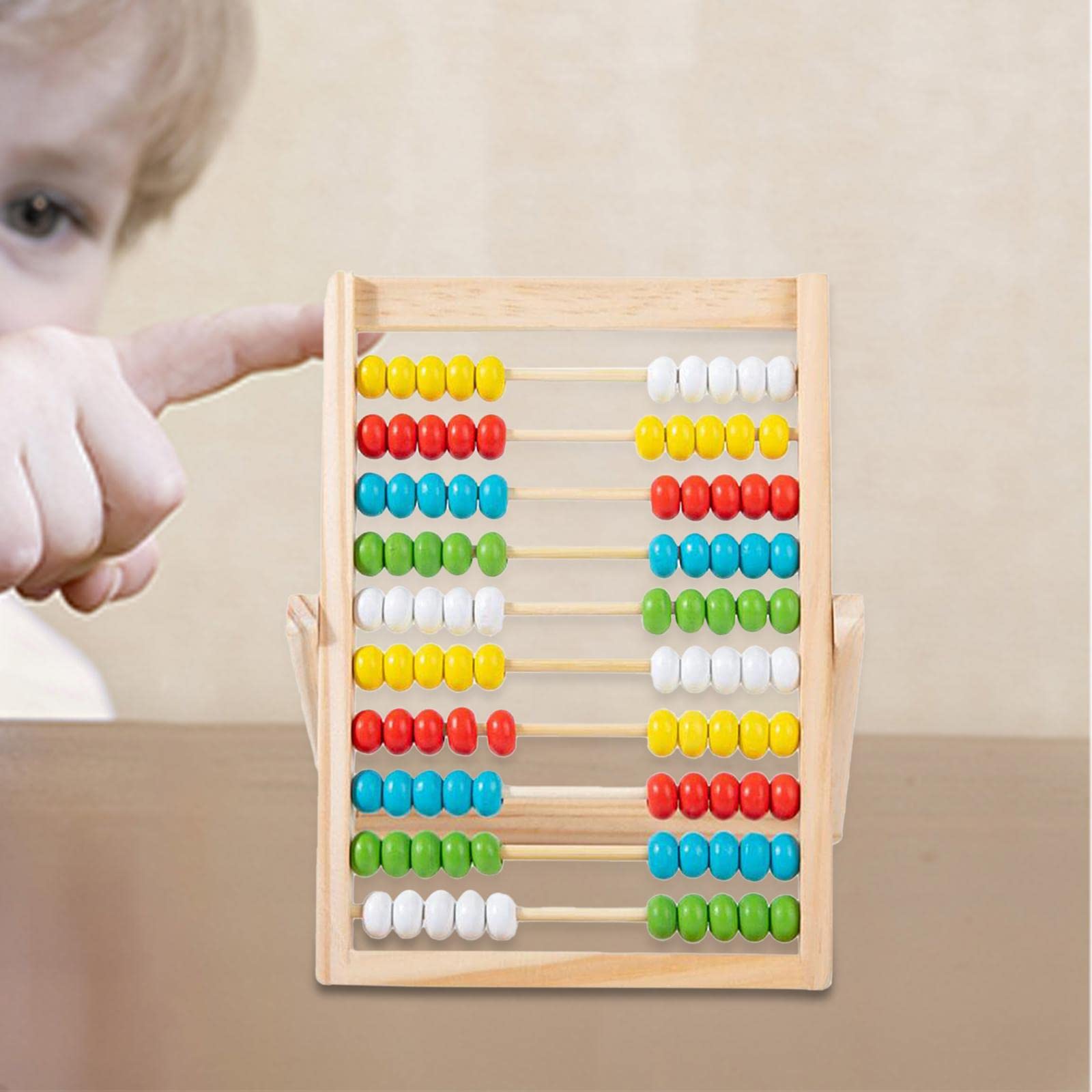 Gazechimp Wooden Abacus Educational Counting Frames Toy,Kids Learning Math with 100 Colorful Beads,10 Rows Abacus for Children Toddlers Girls Boys