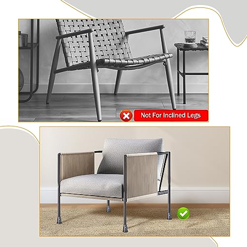xuenair Adjustable Bed Risers with Arc-Shaped Retaining Clip, Fit Legs Diameter from 0.59–1.65 Inch, Elevation in Heights 2.36 Inch Heavy Duty Bed Risers Supports Up to 5000 Lbs, Gray 4 Pack