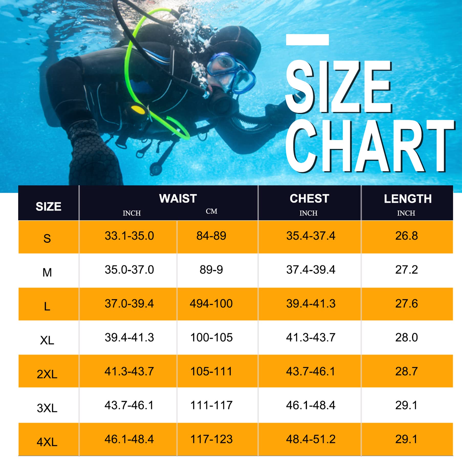 CtriLady Men's Best Neoprene Wetsuit Jacket Front Zipper Long Sleeves Workout Tank Top for Swimming Snorkeling Surfing (Black, XL)