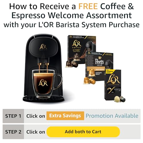 L'OR Barista System Coffee and Espresso Machine Combo by Philips, Black