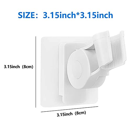 KnnRiim Shower Head Holder,Plastic Bathroom Strong Adhesive Showerhead Adapter,Wall Mount Adjustable Handheld Shower Head Holder Bracket,Waterproof,Relocatable Shower Wand Holder,White
