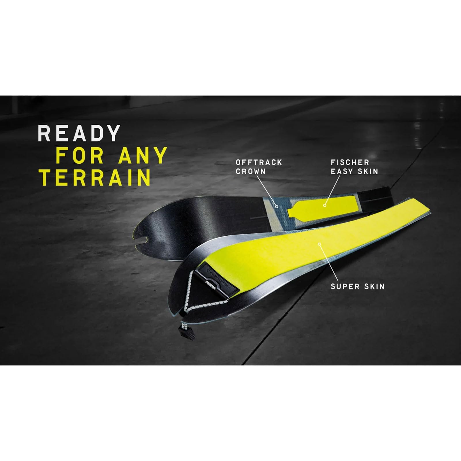 Fischer Super Skin Yellow Mohair Mix 66 Nordic Full-Length Skins with Adjustable Tip Clips - Climbing Skiing Tool for Better Grip, 189