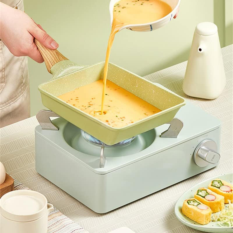 DHTDVD Non-Stick Frying Pan Omelette Egg Pancake Breakfast Pan Wooden Handle Saucepan Kitchen Cooking Pots