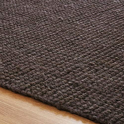 Superior Indoor Braided Jute Small Area Rug, Modern Aesthetic Home Decor for Entryway, Living Room, Dining, Bedroom, Office, Nursery, Kitchen, Soft Reversible Rugs, Kula Collection, Chocolate, 5'x8'