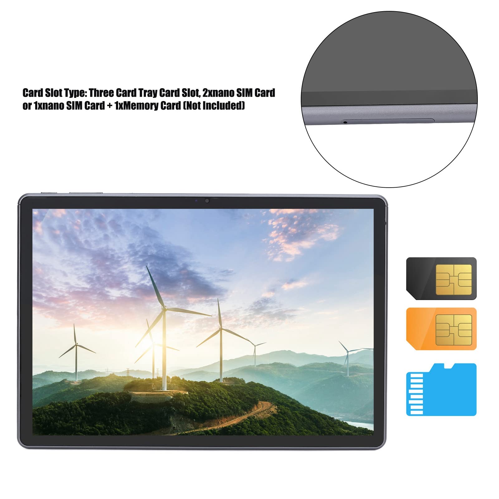 Dpofirs Tablet 10.5 Inch, 8GB 128GB Octa Core Tablet for Kids, 5G WiFi Dual 4G SIM 5.0, HD 1920x1280 IPS Touchscreen Tablet PC (US Plug)