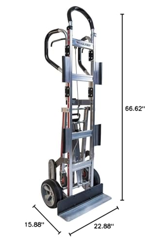 Magliner Appliance Hand Truck with 4th Wheel Attachment and 10" Microcellular Foam Wheels, 800 lb. Capacity