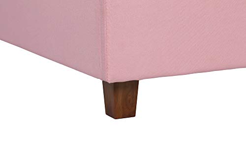 DHP Melita Linen Upholstered Platform Bed Frame,Pink, Twin