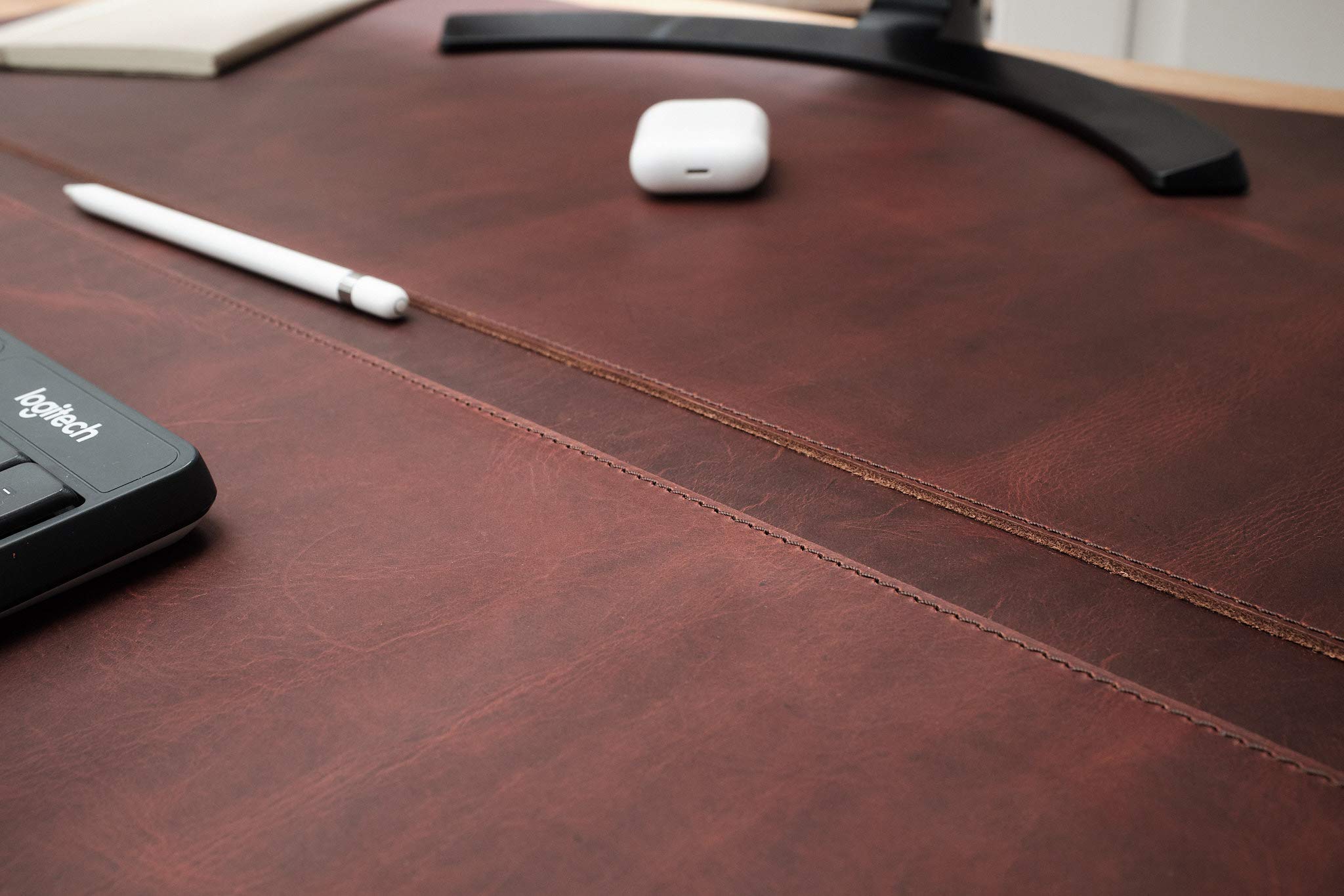 Distressed Cognac Leather Desk Pad Men, Handmade Mat Blotter Organizer, Office Supplies Accessories, Laptop Home Office. Gifts for men