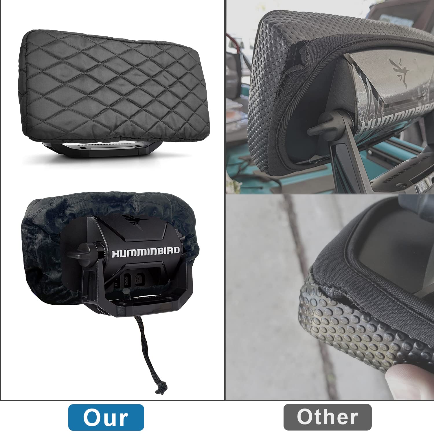 Fish Finder Cover for Humminbird Helix 7 All Series, Splash-Proof Sun Cover for H7 Gimbal Mount Installations, Protects Your Screen from Sun/Weather Damage with Drawstring