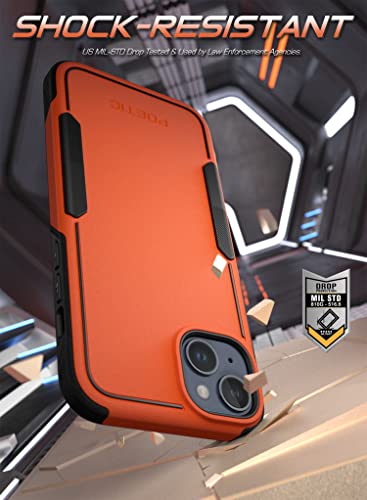 Poetic Neon Series iPhone 14 Case, Dual Layer Heavy Duty Tough Rugged Light Weight Slim Shockproof Protective Drop Protection Phone Case 2022 New Cover for iPhone 14 (6.1 Inch), Orange