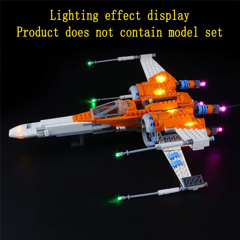 GEAMENT LED Light Kit Compatible with Poe Dameron's X-Wing Fighter - Lighting Set for 75273 Building Model (Model Set Not Included)