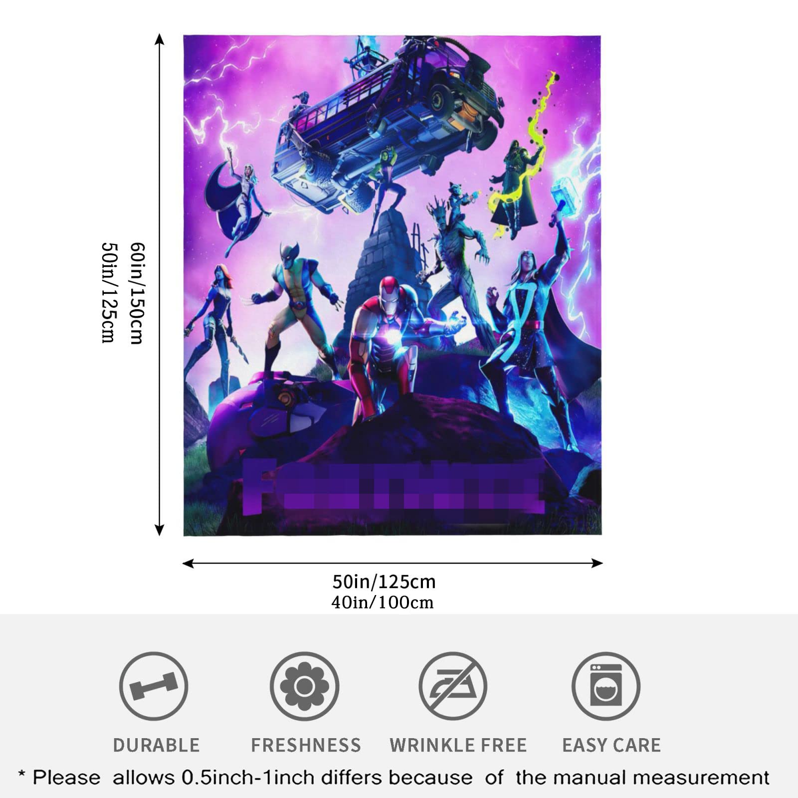 Creative Blanket Game Characters 3D Printing Soft Warm Flannel Blanket Lightweight Bedding Suitable for Sofa Camping Bedroom Bed Office