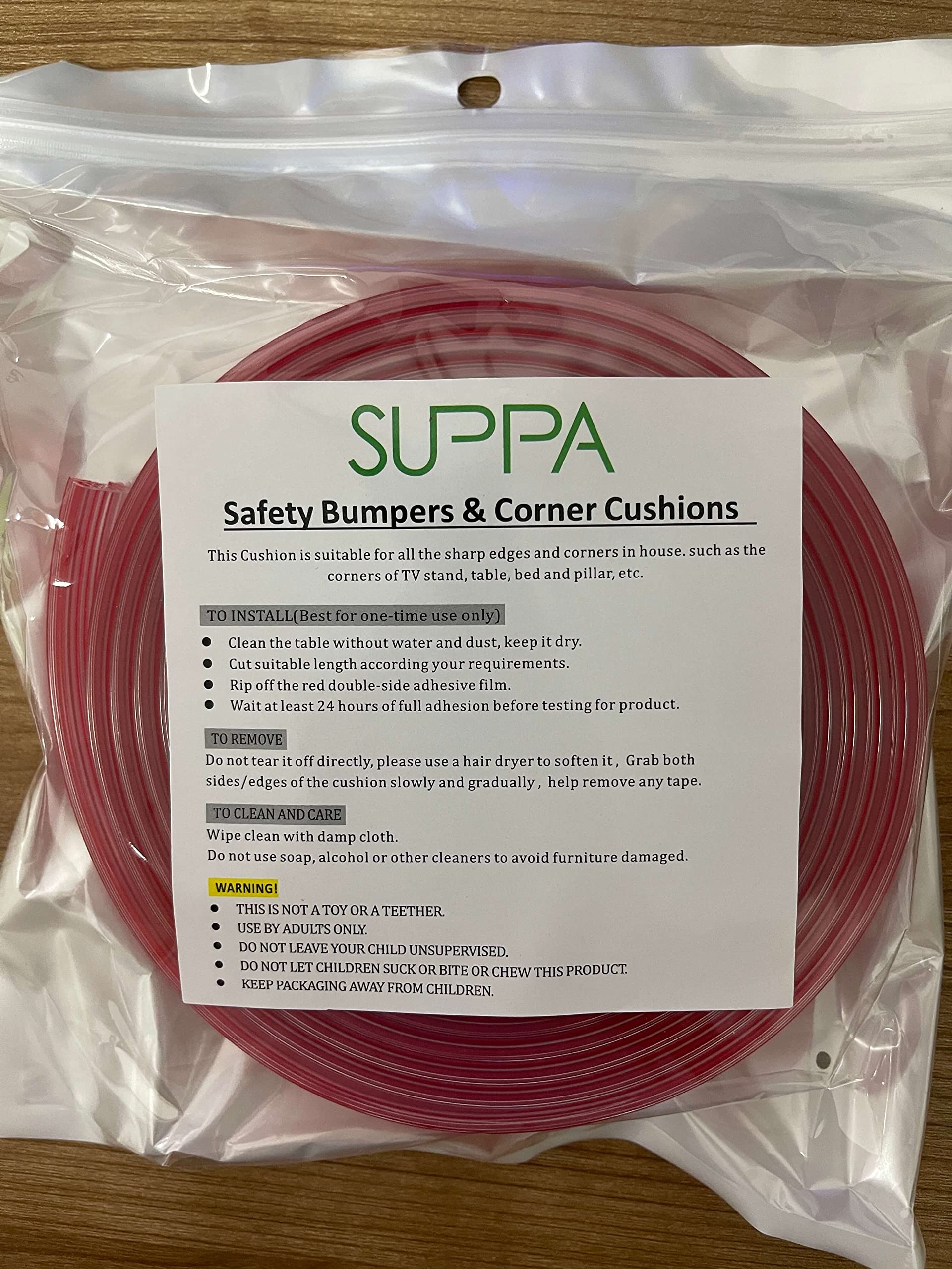 SUPPA Baby Proofing,6.6ft Edge Protector Strip Clear,Soft Corner Protectors with Pre-Taped Strong Adhesive,Edge Protectors for Furniture Against Sharp Corners of Tables, Cabinets,Drawers