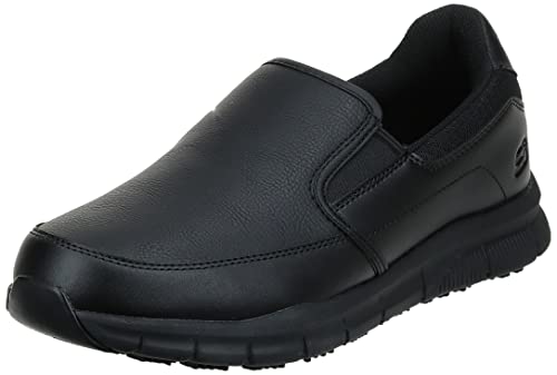 Skechers Men's Nampa-Groton Food Service Shoe, Black, 9 Wide