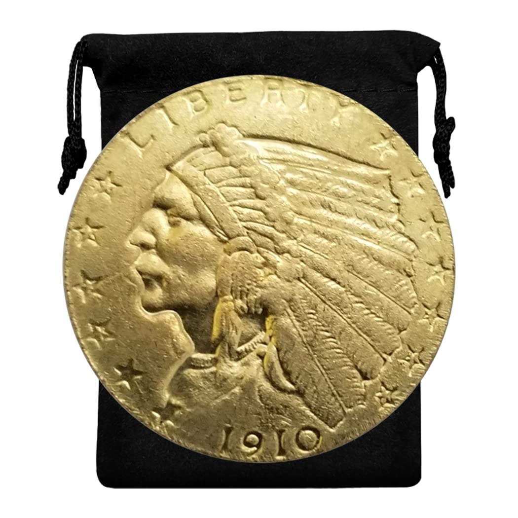 Kocreat Copy 1910 Indian Head Eagle Gold Coin 2 1/2 Dollars-Replica USA Souvenir Coin Lucky Coin Hobo Coin Morgan Dollar Collection Silver