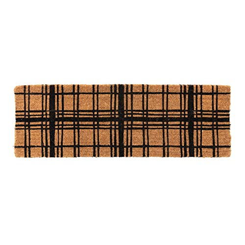 Creative Co-Op Natural Coir Double Grid Pattern Doormat, 47" L x 16" W x 1" H