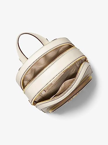 Michael Kors Jaycee Large Zip Pocket Leather Backpack (Lt Cream)