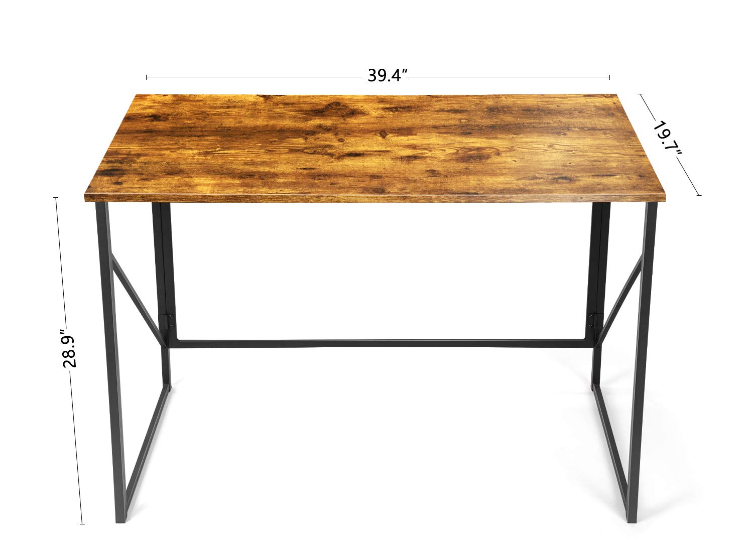 CubiCubi Computer Office Desk, Small Folding Writing Desk 40 Inch, Modern Simple Study Desk for Home Office Notebook Desk, Easy Assembly, Rustic Brown