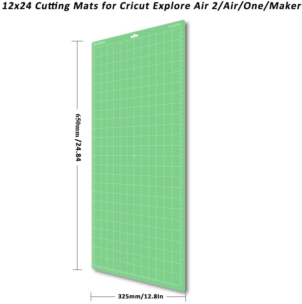 EVISWIY 4PCS 12x24 Mats for Cricut Maker 3/Maker Explore Air 2/Air/One with 5 PCS Blades StandardGrip/LightGrip/StrongGrip/FrabricGrip Multiple Green Blue Purple Pink Cricket Cutting Mats for Cricut
