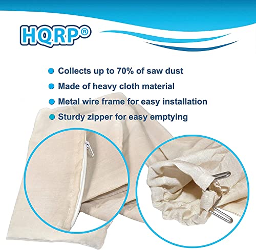 HQRP Dust Collector Bag compatible with DeWalt DW745, DW744, DW744X, DWE7491RS, DWE7480, 745, 744, 744x, 7480, 7491 10-inch Tablesaws Planers, 2.5" Dust Port
