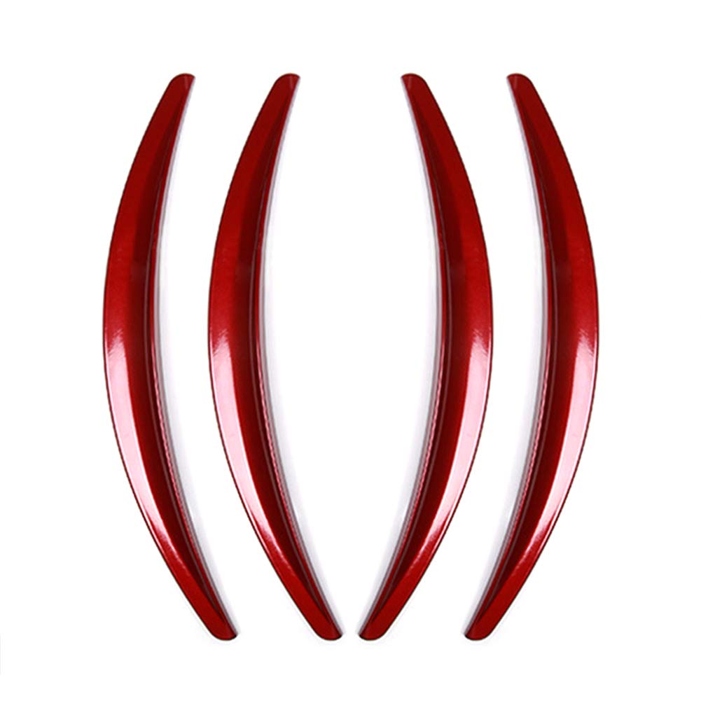DAMAI Car Wheel Eyebrow Arch Edge Trim Side Fender Flare Strip Anti-Scratch For Tesla Model 3 2017-2020, Red