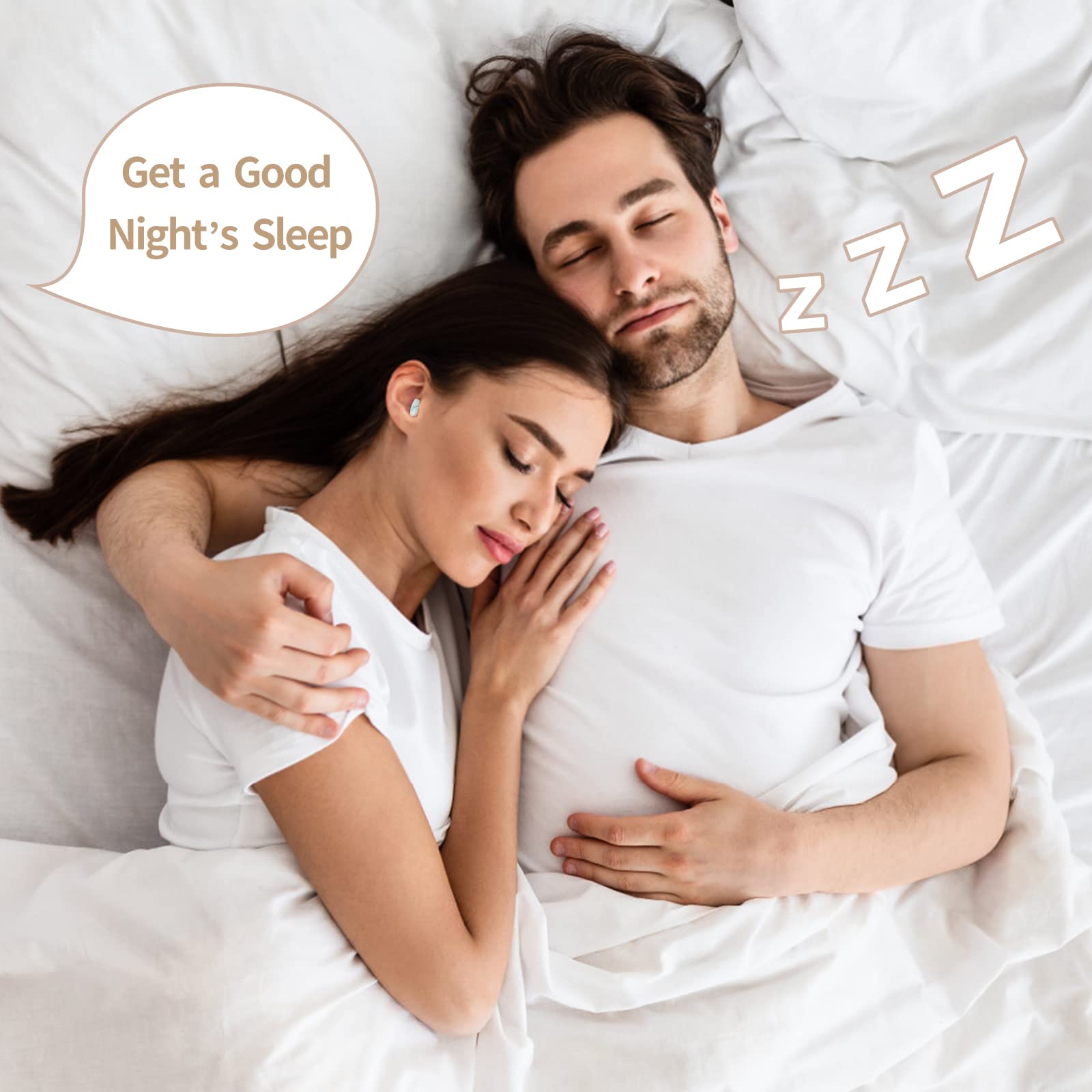 Ear Plugs for Sleeping Noise Cancelling - IMXIAO Reusable Soft Foam Earplugs Noise Reduction, Ultra Soft and Comfortable Earplugs for Sleeping,Snoring,Travel and All Loud Events,60 Pairs(Blue White)