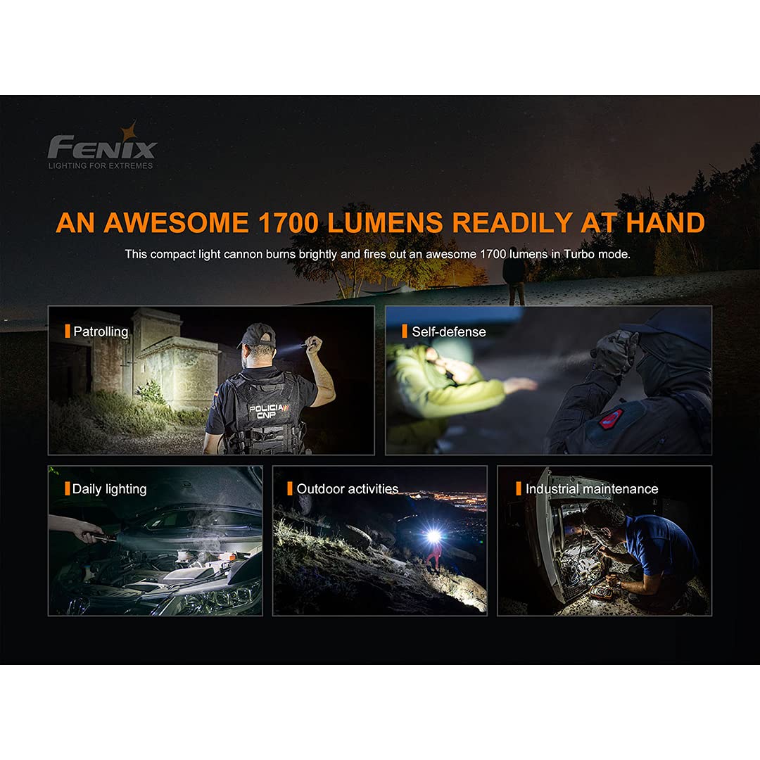Fenix Bundle PD35 v3.0 1700 Lumen Tactical Flashlight with Two ARB-L18-2600Us and LumenTac Organizer
