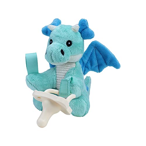 Dr. Brown's Baby Lovey Pacifier and Teether Holder, Dragon with Ecru HappyPaci, 100% Silicone, 0-6m