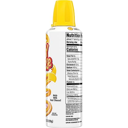 Easy Cheese Cheddar Cheese Snack, 12 - 8 oz Cans